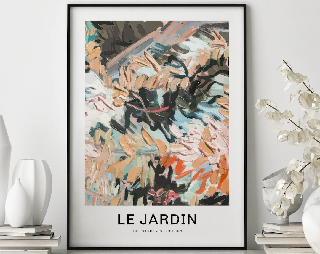 Le Jardin Poster, Botanical Wall Art, Flower Market Print, Maximalist ...