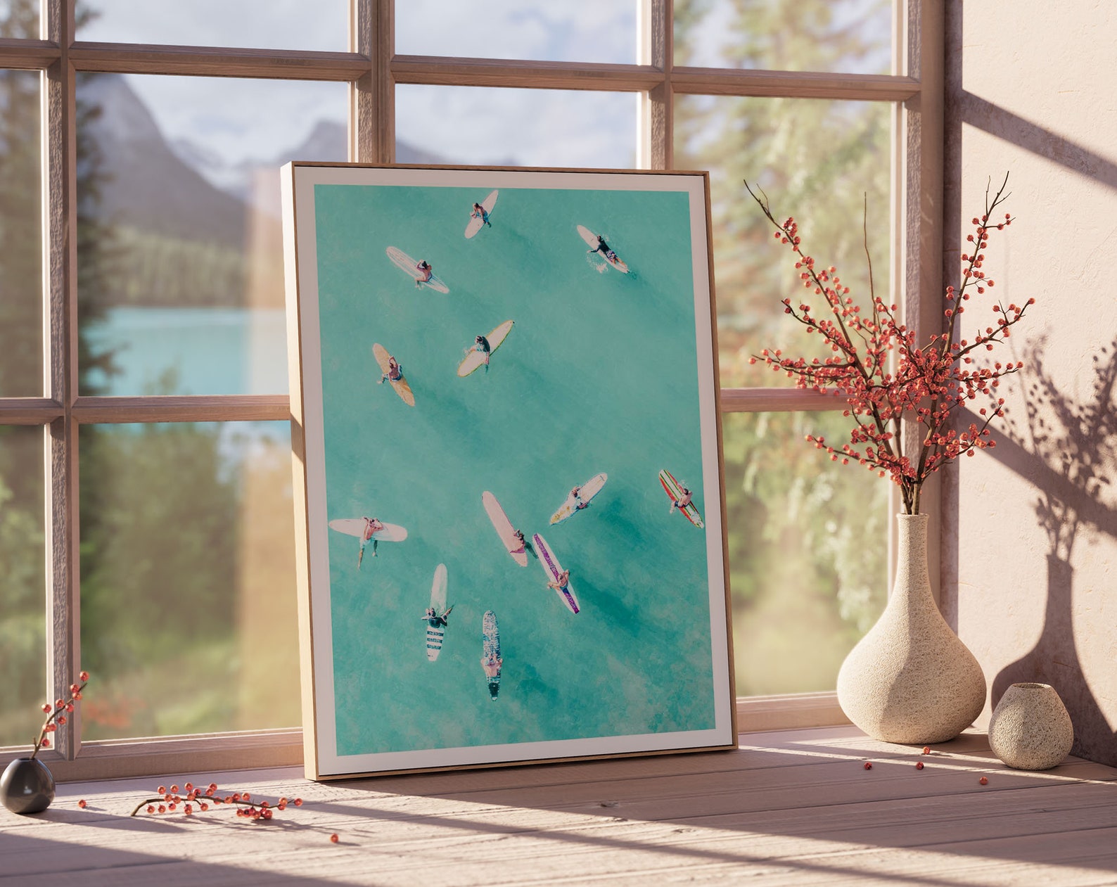 Aerial Surfers Poster, Surf Art, Aerial View, Aerial Surf, Surfing ...