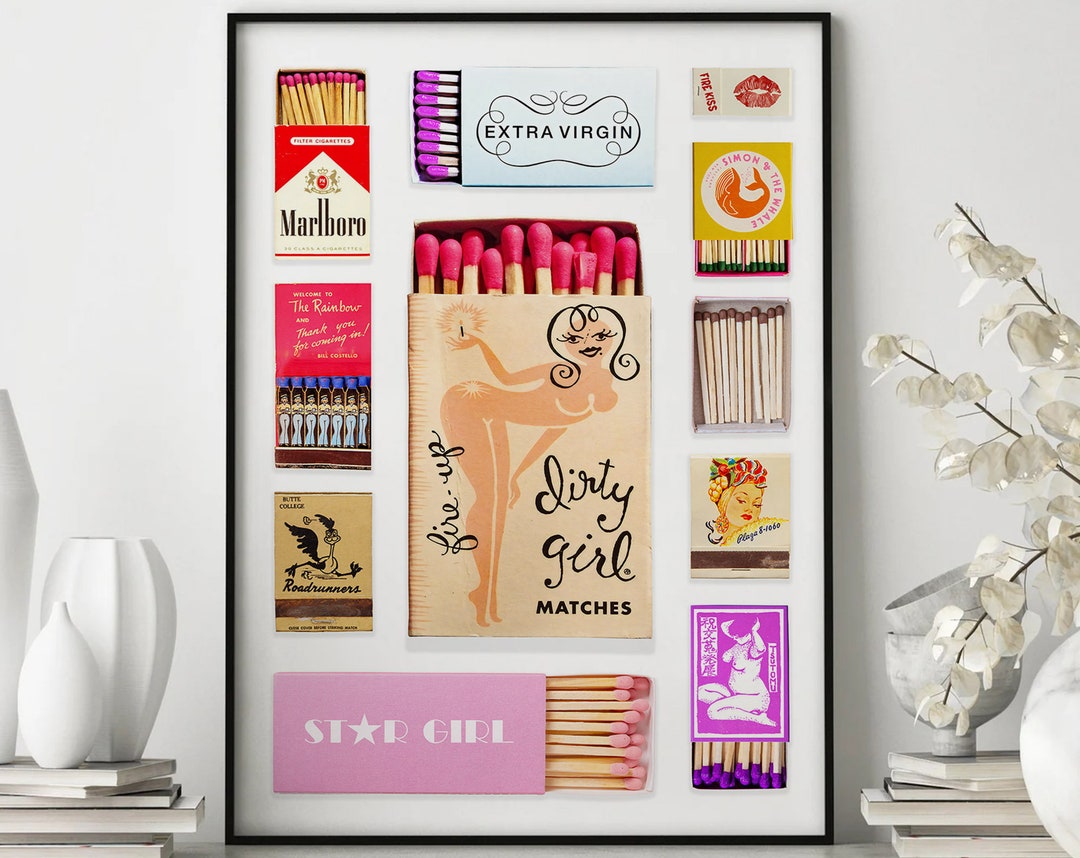 Vintage Matchbox Print, Trendy Matches Poster, Vintage Matchbox Print ...
