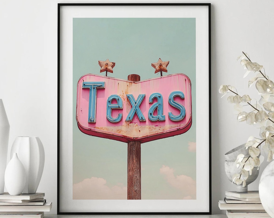 Vintage Texas Sign Print, Rustic Wall Decor - Etsy