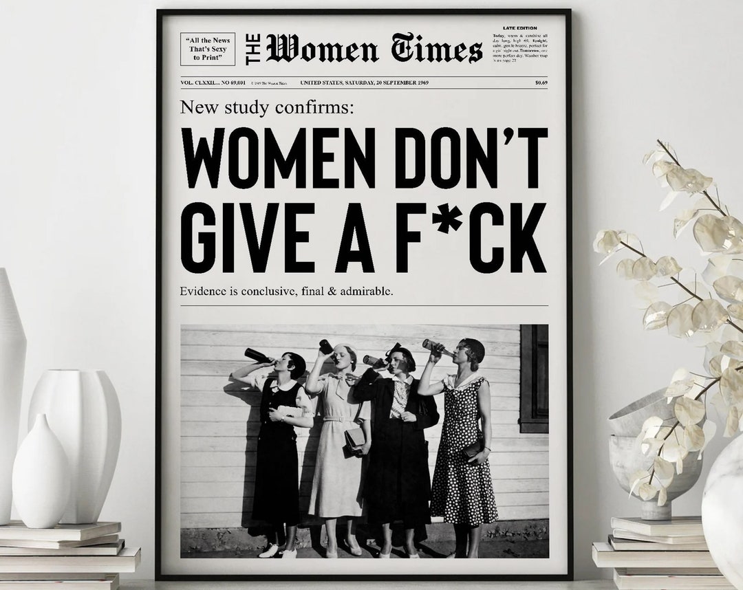 Feminist Newspaper Print, Retro Wall Art, the Women Times - Etsy