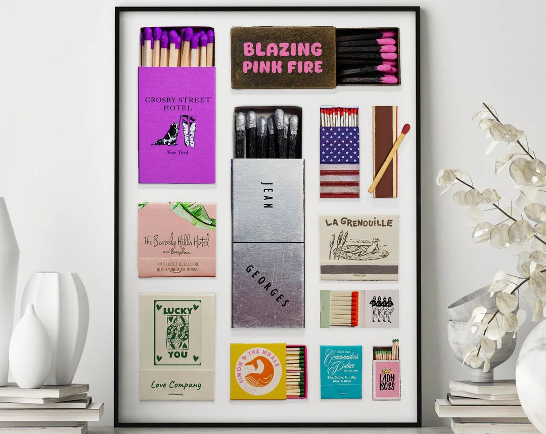 Vintage Matchbox Print, Funky Vintage Matchbox Print, Retro Matchbook ...