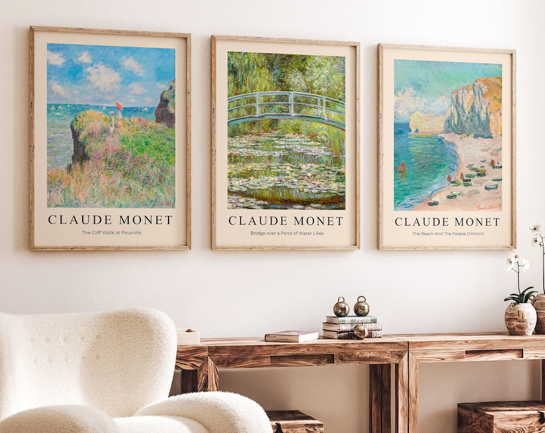 Monet Set of 3 Prints, Gallery Wall Set, Claude Monet, Printable Wall ...