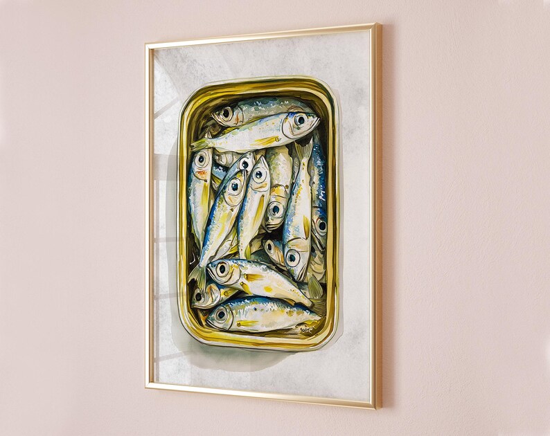 Tinned Sardines Print, Retro Kitchen Poster, Sardine Lover Gift - Etsy
