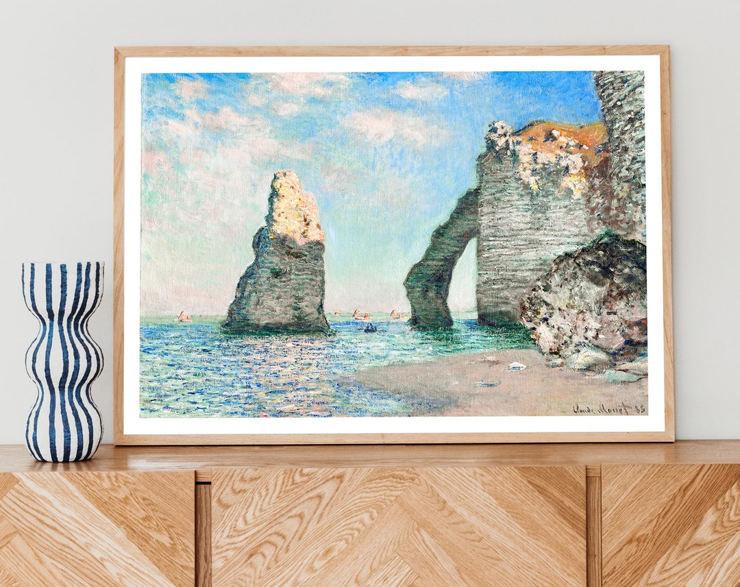 Claude Monet Sea Cliffs Beach Painting Monet Art. Vintage Decor. Monet ...
