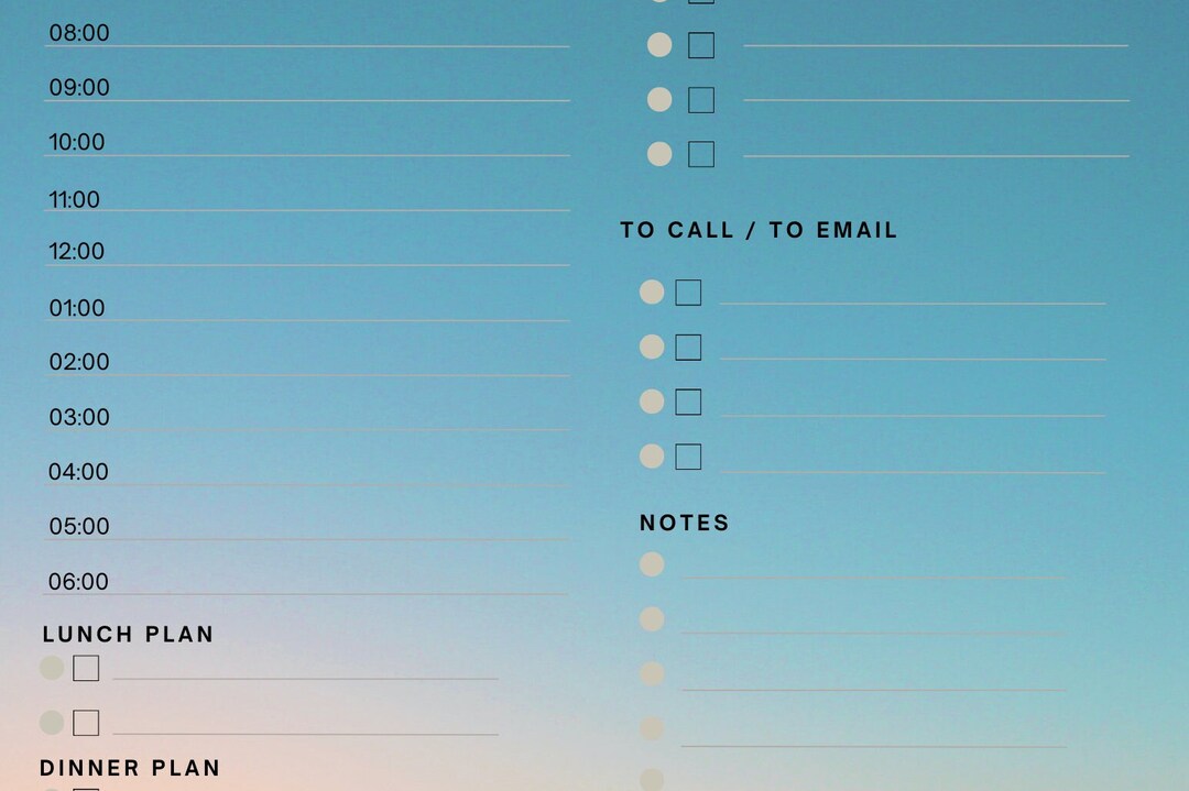 Printable Daily Planner Sheet - Etsy