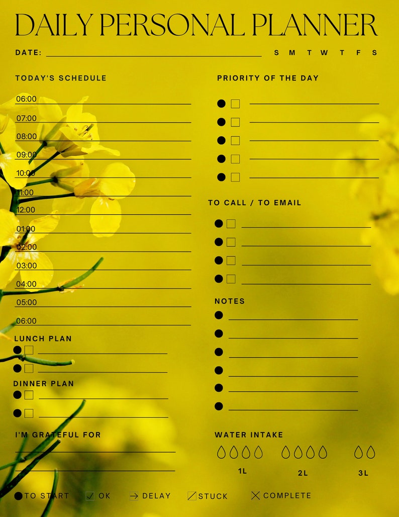 Printable Daily Planner - Etsy
