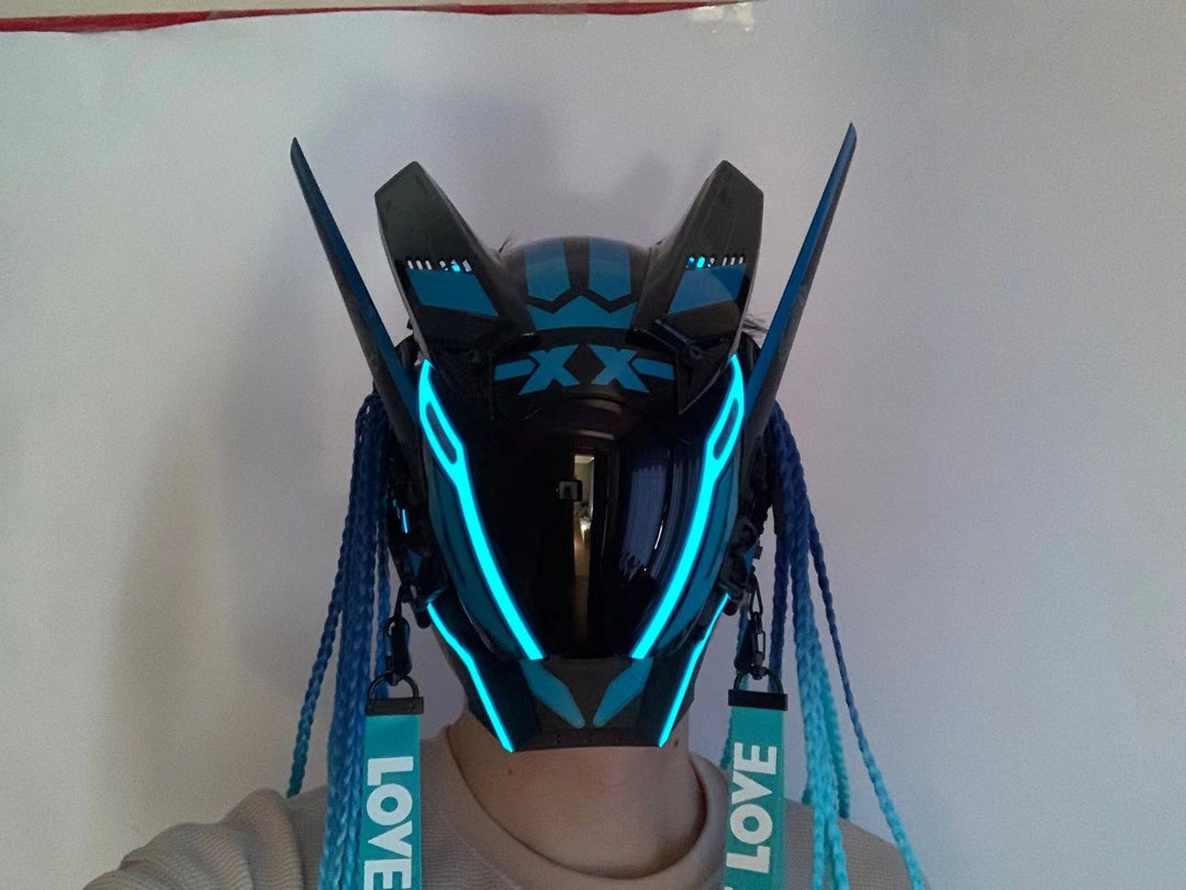 Fox Mask Cyberpunk Mask, Cyberfox Mask DJ Mask, Tech Mask, Cyberpunk ...