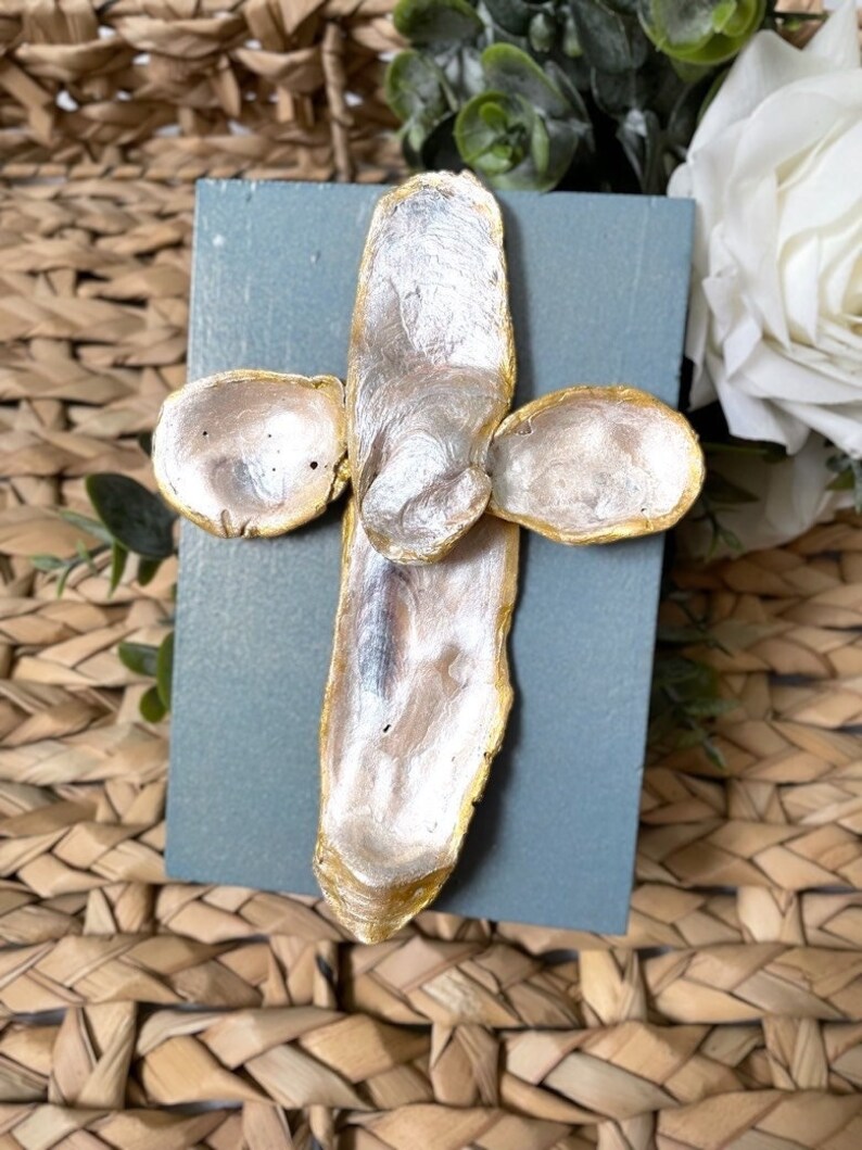 Seashell Cross Cross Art Christian Art Coastal Decor Beach - Etsy