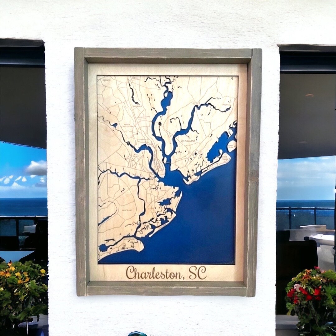 Charleston Waterways Layered Charleston Art Coastal Decor - Etsy