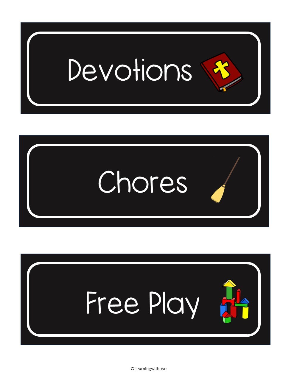 Editable Daily Schedule Cards - Etsy