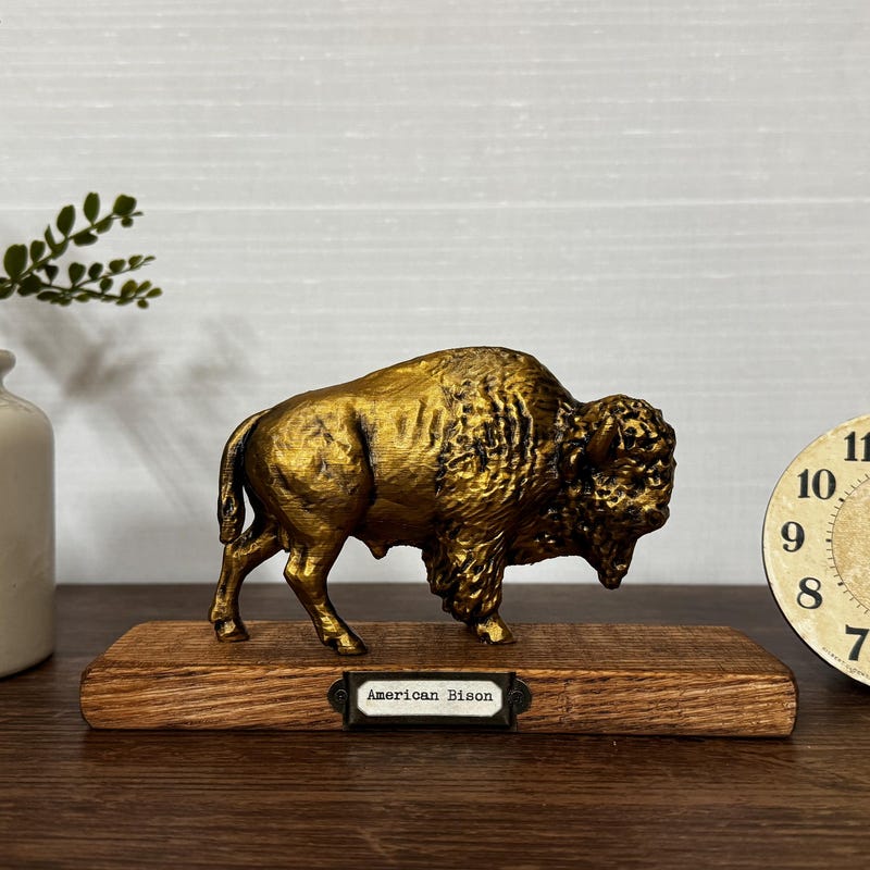 Brass Buffalo Statues - Etsy