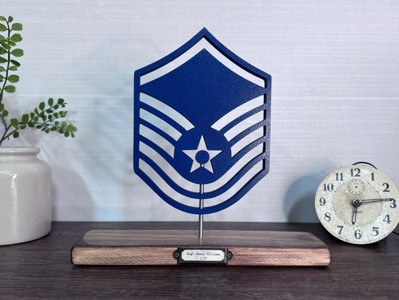 Msgt - Master Sergeant (E-7) Air Force Rank Silhouette Art on Wooden ...