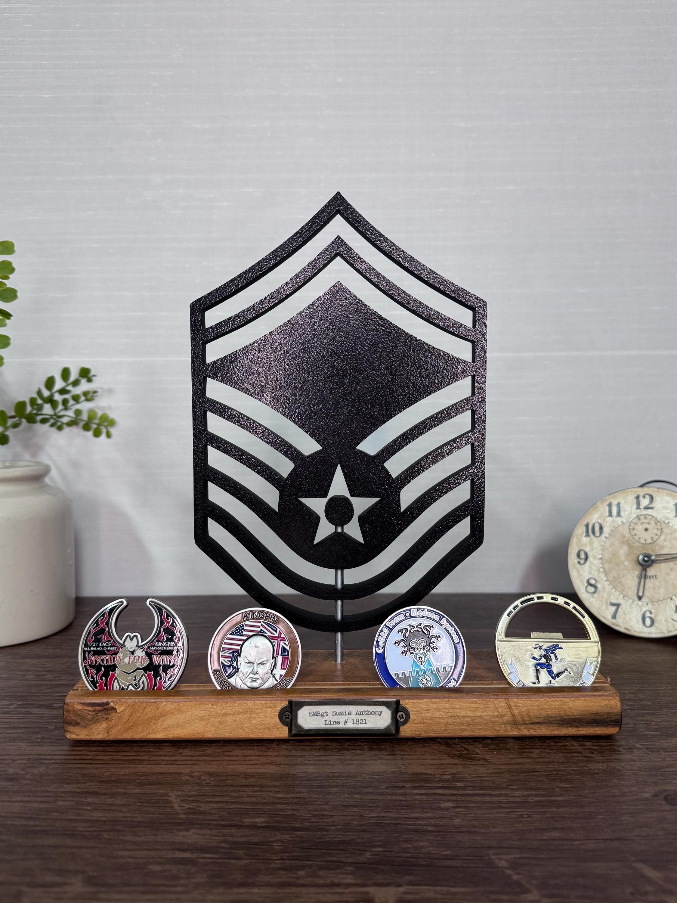 Smsgt - Senior Master Sergeant (E-8) Air Force Rank Silhouette Art on ...