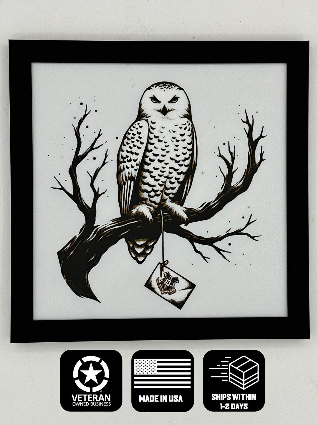 Wizarding World Owl 3D Art - 8"x8” - Etsy