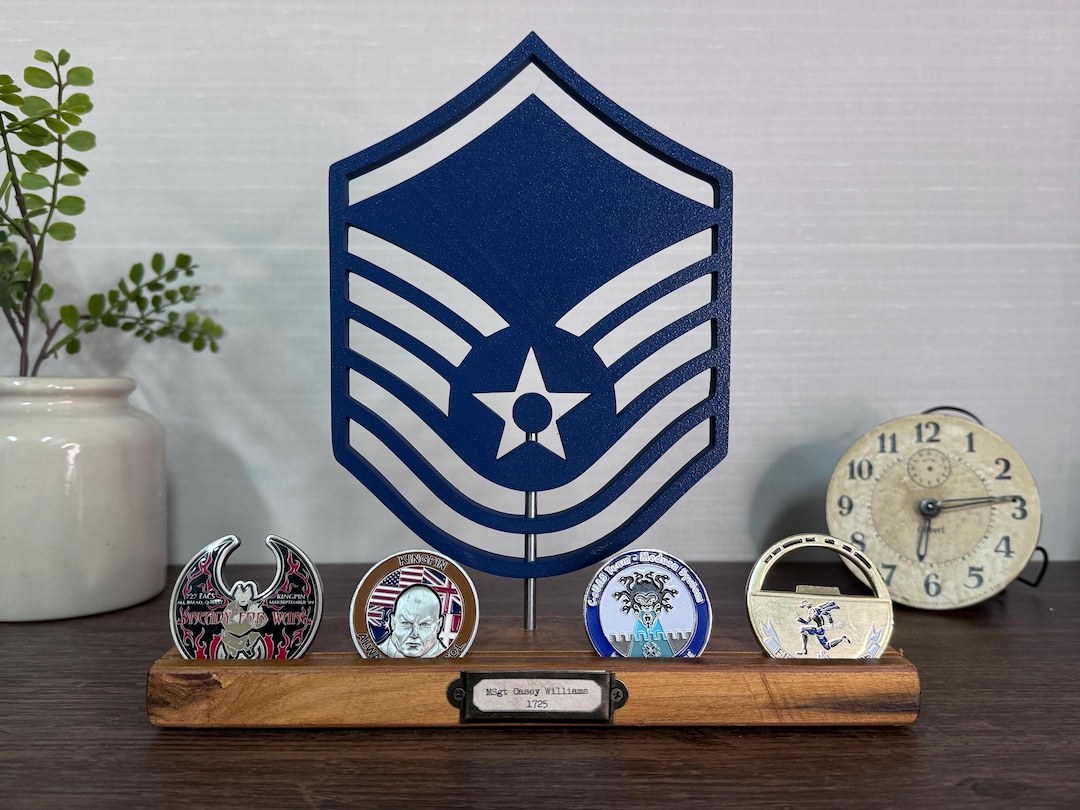 Msgt - Master Sergeant (E-7) Air Force Rank Silhouette Art on Wooden ...