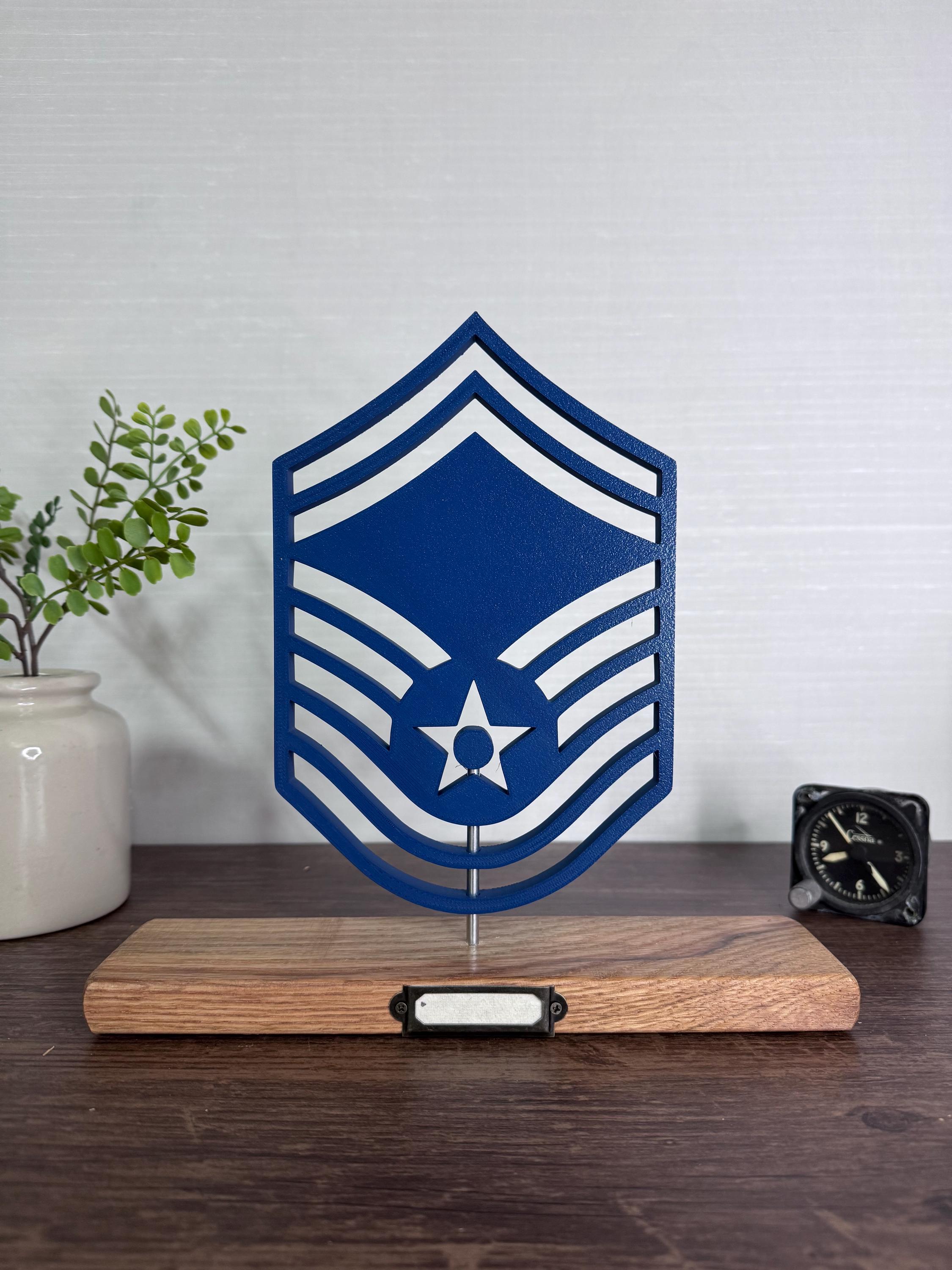 Smsgt - Senior Master Sergeant (E-8) Air Force Rank Silhouette Art on ...