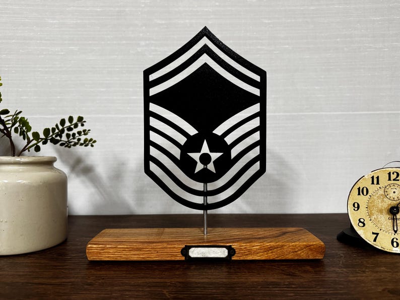 Smsgt - Senior Master Sergeant (E-8) Air Force Rank Silhouette Art on ...