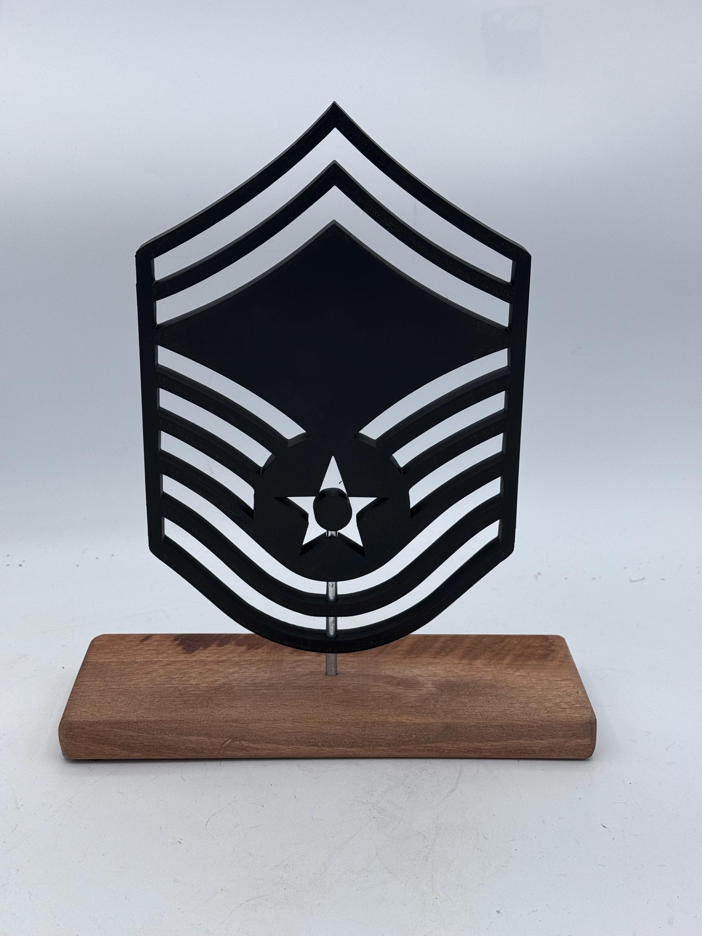 Smsgt - Senior Master Sergeant (E-8) Air Force Rank Silhouette Art on ...