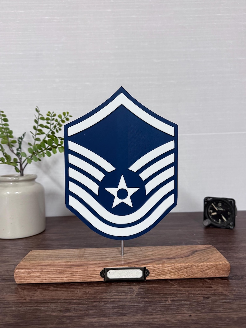 Msgt - Master Sergeant (E-7) Air Force Rank Silhouette Art on Wooden ...