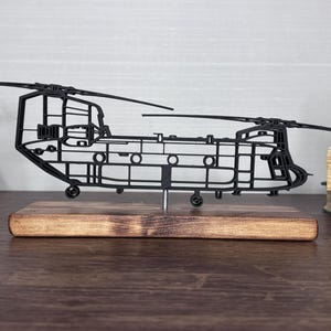 CH-47 Chinook (side Profile) Silhouette Art on Wooden Stand - Optional ...