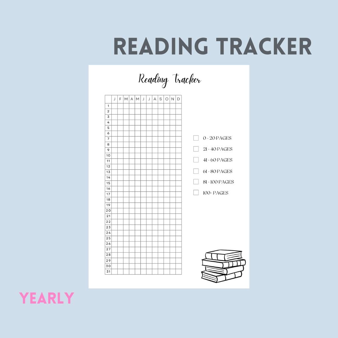 Yearly Reading Tracker Page - Printable Reading Tracker Page - Etsy
