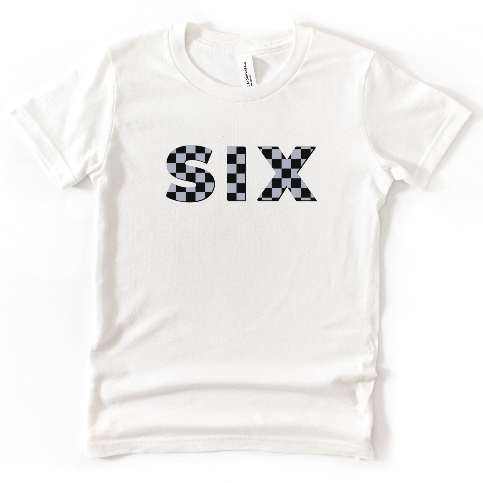Checkered Sixth Birthday Shirt, SIX Kids Checkered Birthday Shirt - Etsy