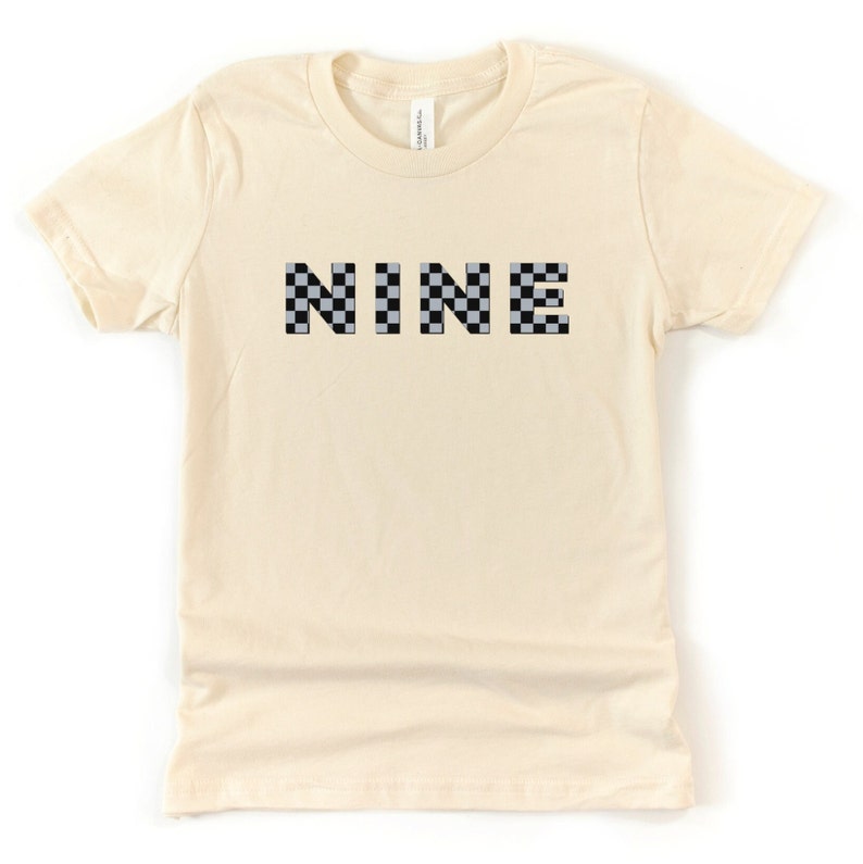 Checkered Ninth Birthday Shirt, NINE Kids Birthday Shirt - Etsy