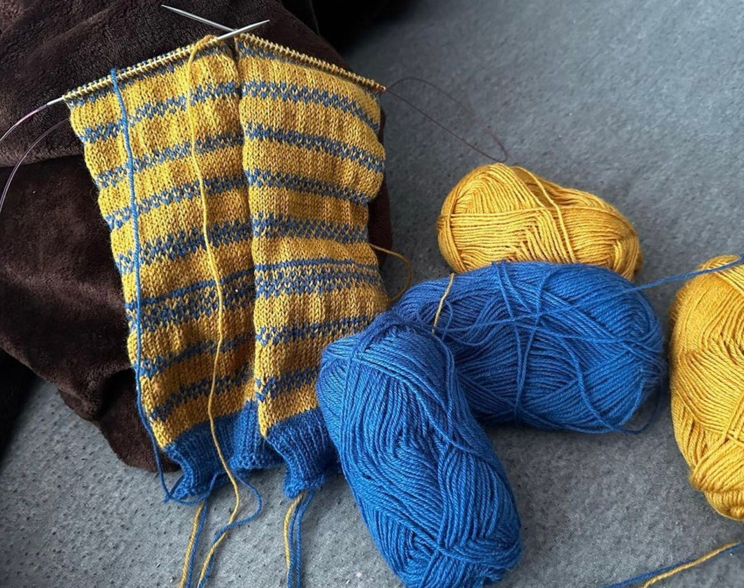 Ukrainian Yellow and Blue Wool Socks - Etsy
