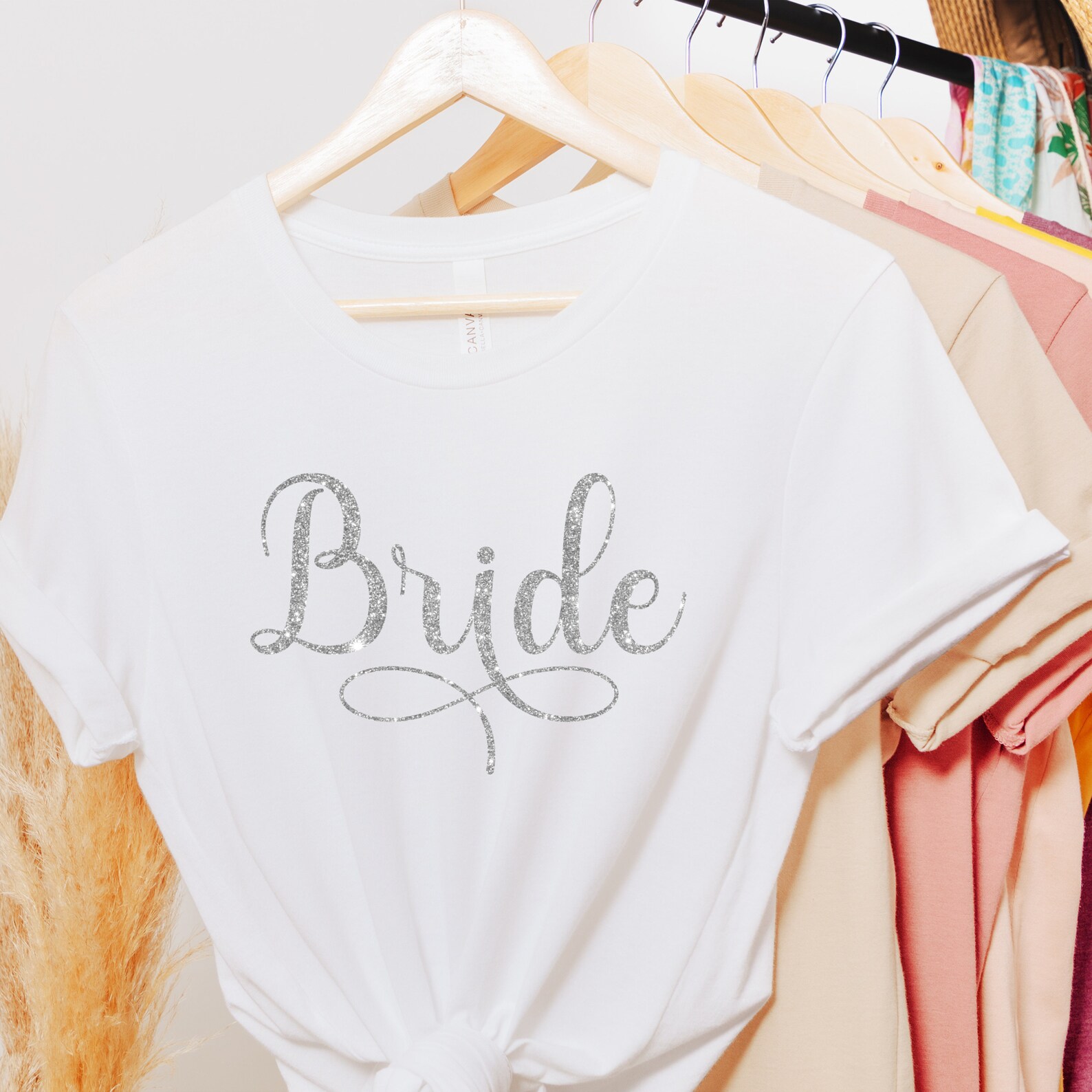 Sparkling Glitter Silver Bride Shirt, Wedding Shirt for Bride, White ...