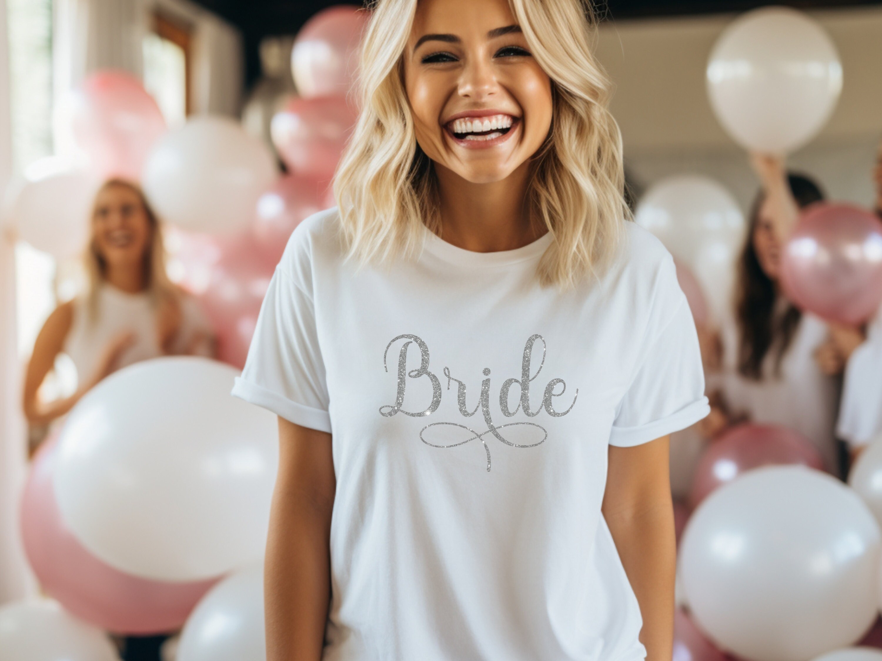 Sparkling Glitter Silver Bride Shirt, Wedding Shirt for Bride, White ...