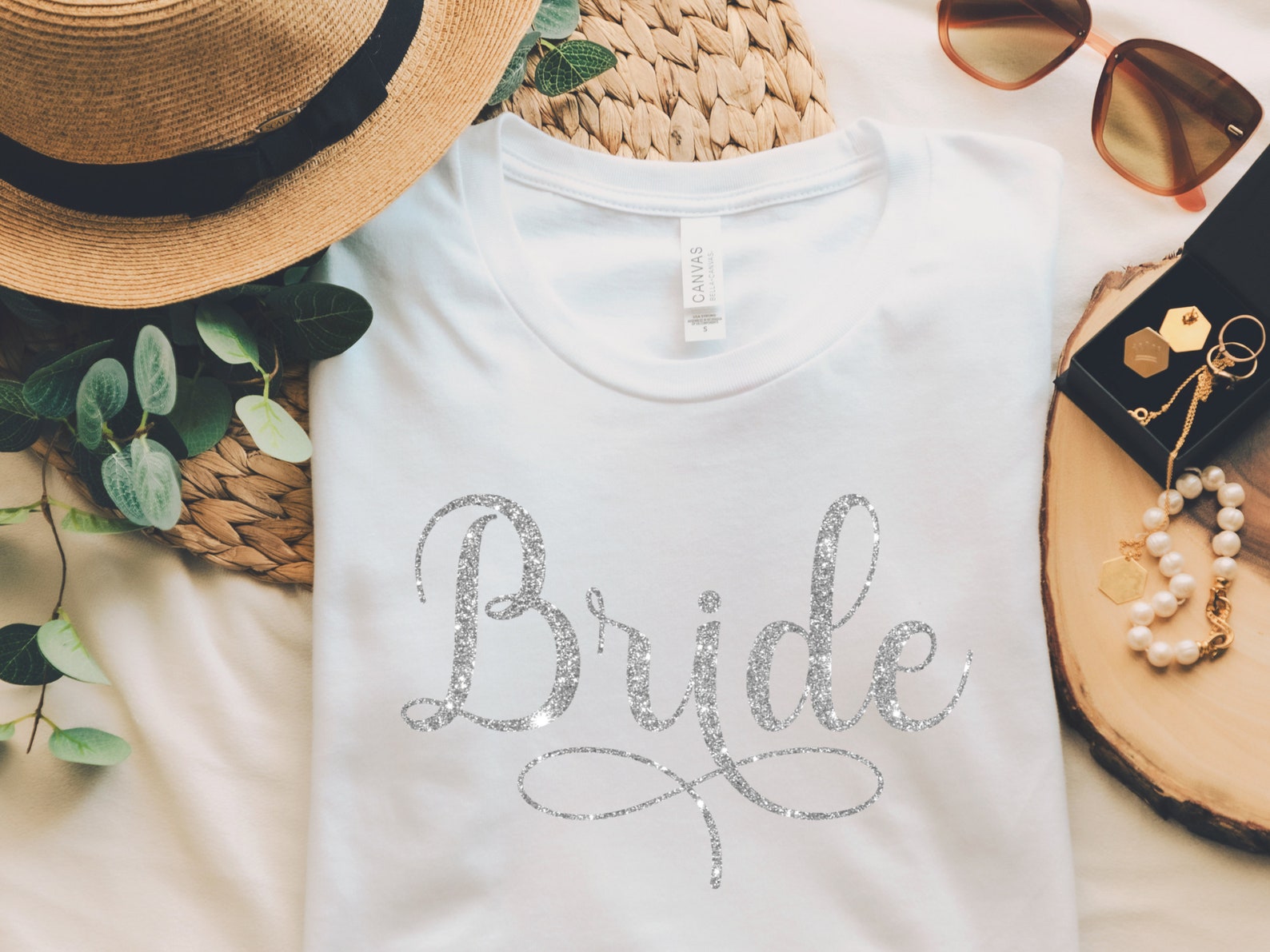 Sparkling Glitter Silver Bride Shirt, Wedding Shirt for Bride, White ...