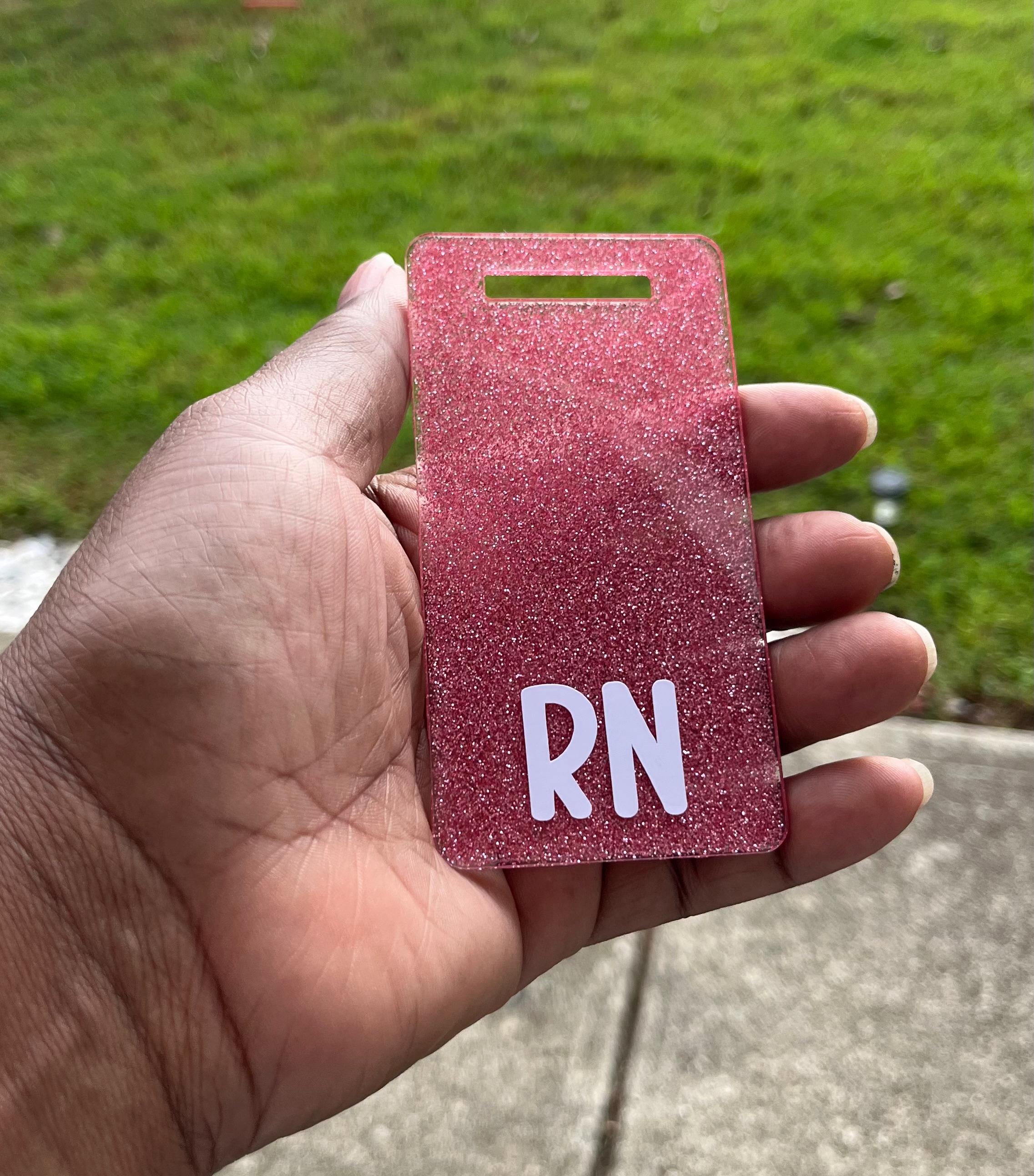 Custom Nurse Badge Buddy: Personalized Retractable RN Acrylic Badge ...