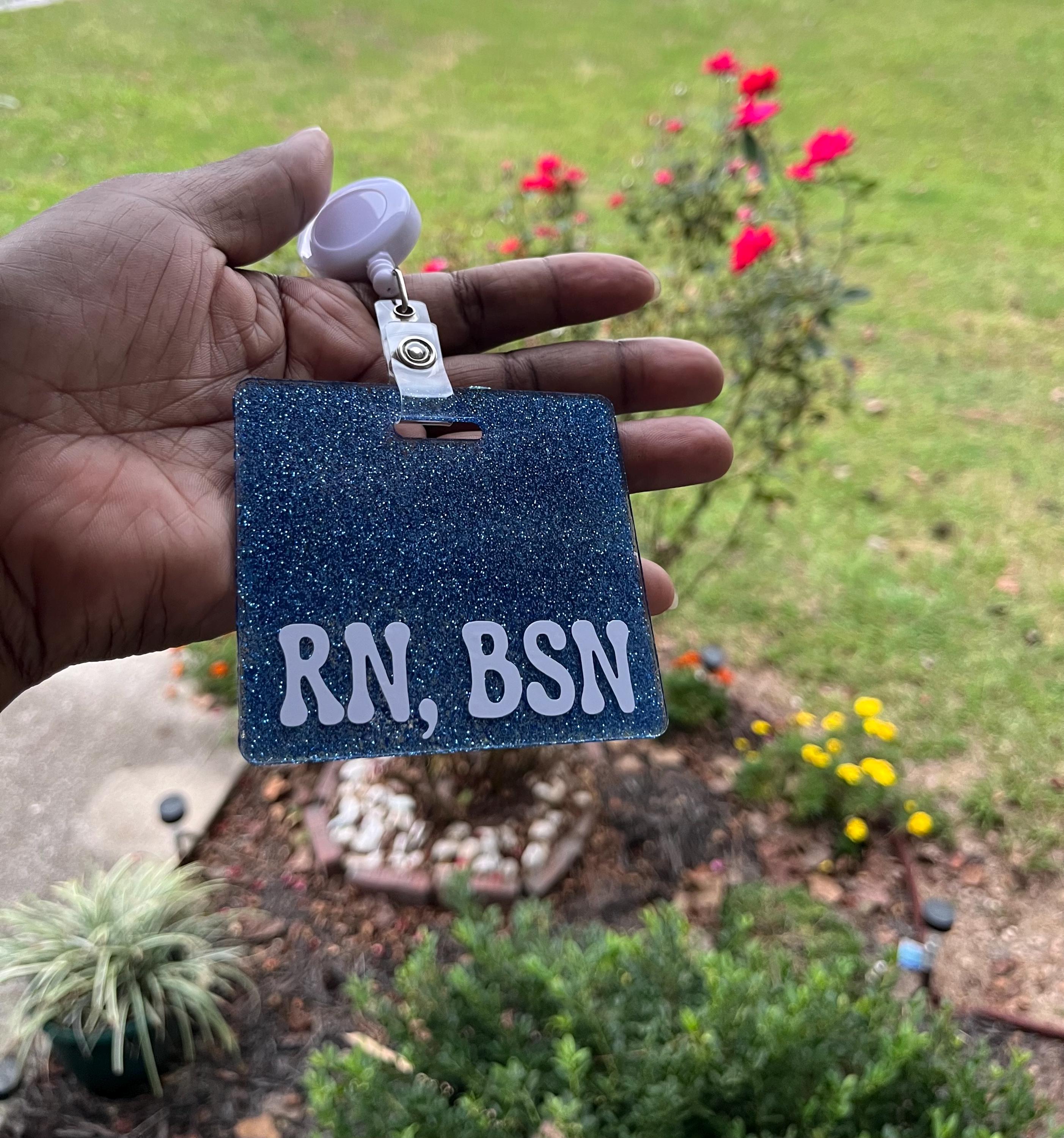 Custom Nurse Badge Buddy: Personalized Retractable RN Acrylic Badge ...