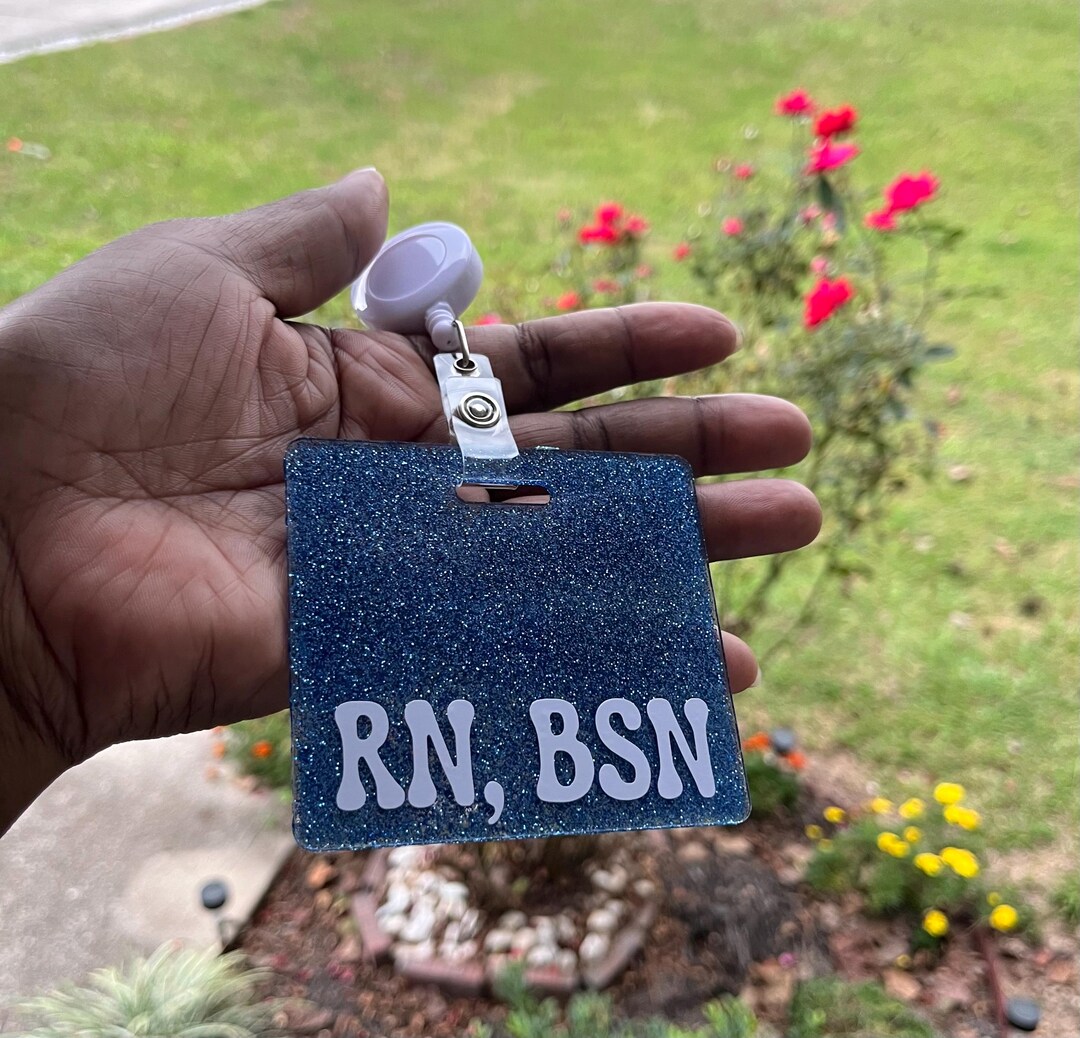 Custom Nurse Badge Buddy: Personalized Retractable RN Acrylic Badge ...