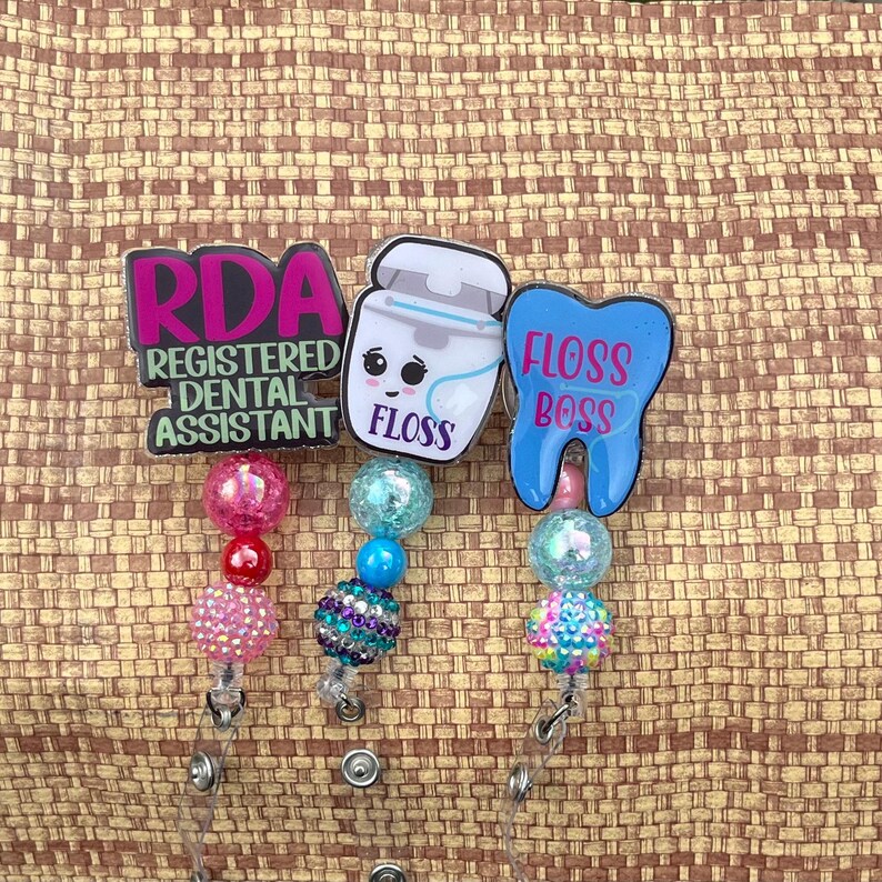 RDA Badge Reel Cute Tooth Dental Badge Reel Dental Assistant Student ...