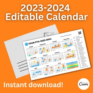 Editable 2023-2024 Calendar Back to School Teacher Calendar - Etsy