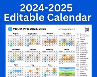Editable 2023-2024 Calendar Back to School Teacher Calendar - Etsy