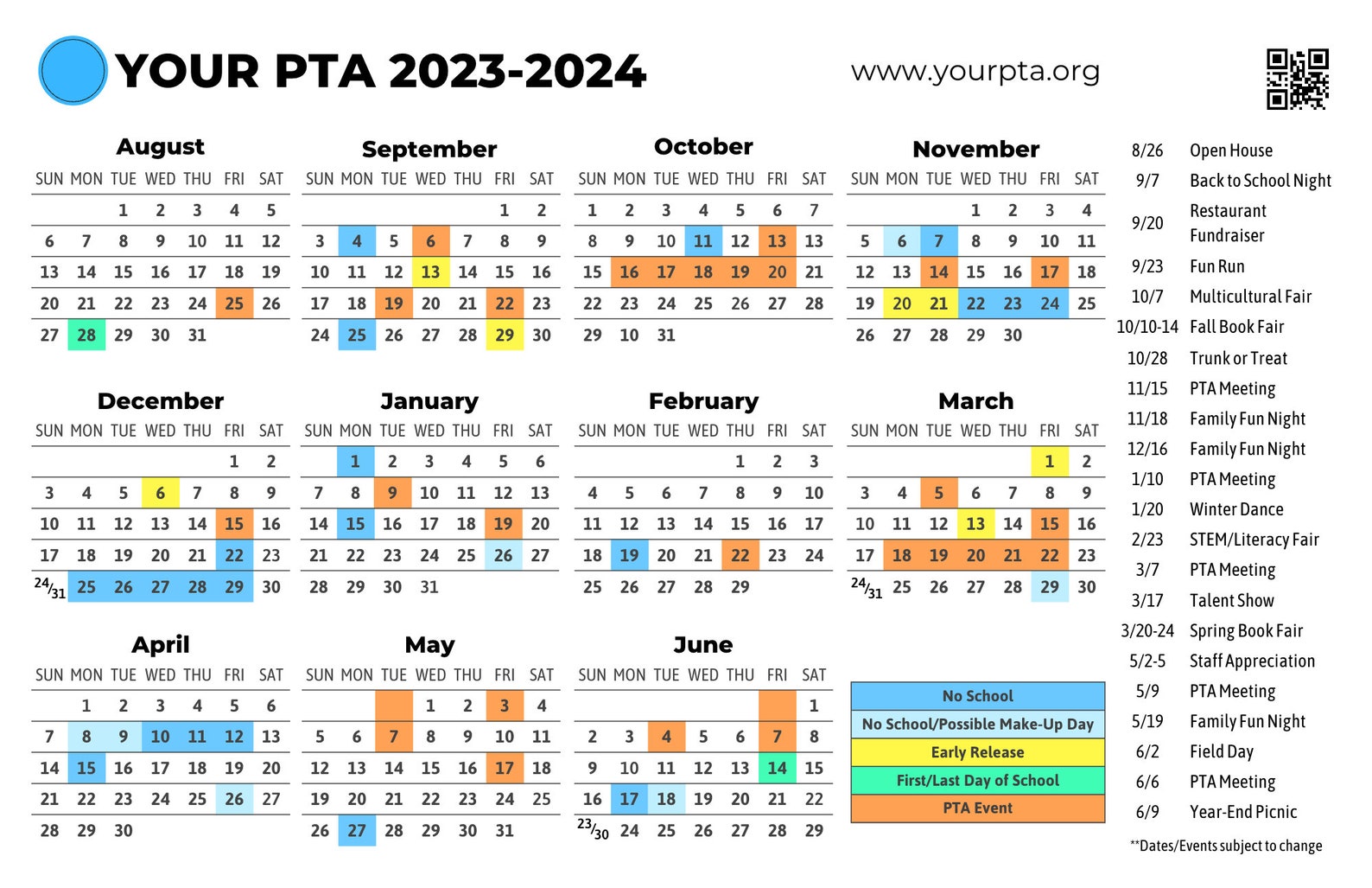 Editable 2023-2024 Calendar Back to School Teacher Calendar - Etsy