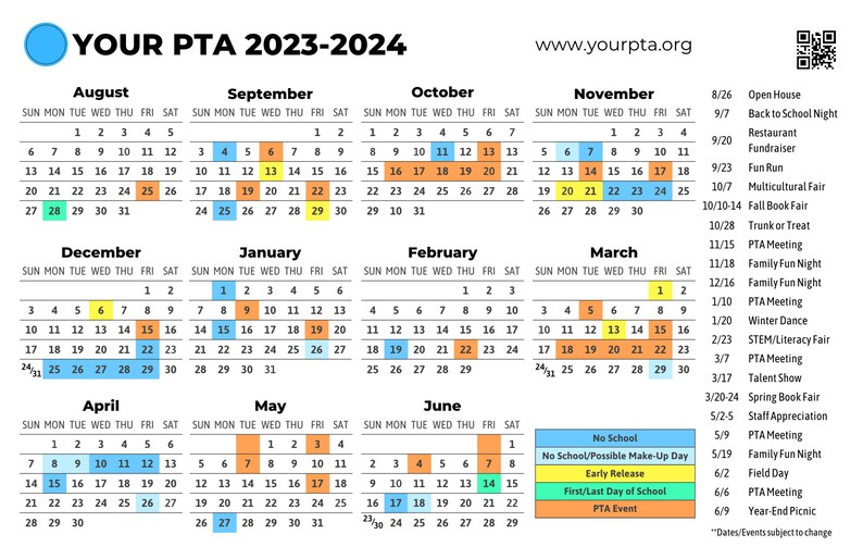 Editable 2023-2024 Calendar Back to School Teacher Calendar - Etsy