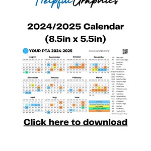 Editable 2024-2025 Calendar, Back to School, Teacher Calendar, PTA ...