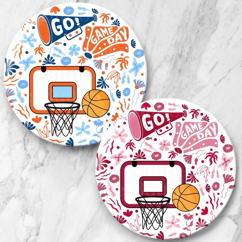 Basketball Buttons - Etsy