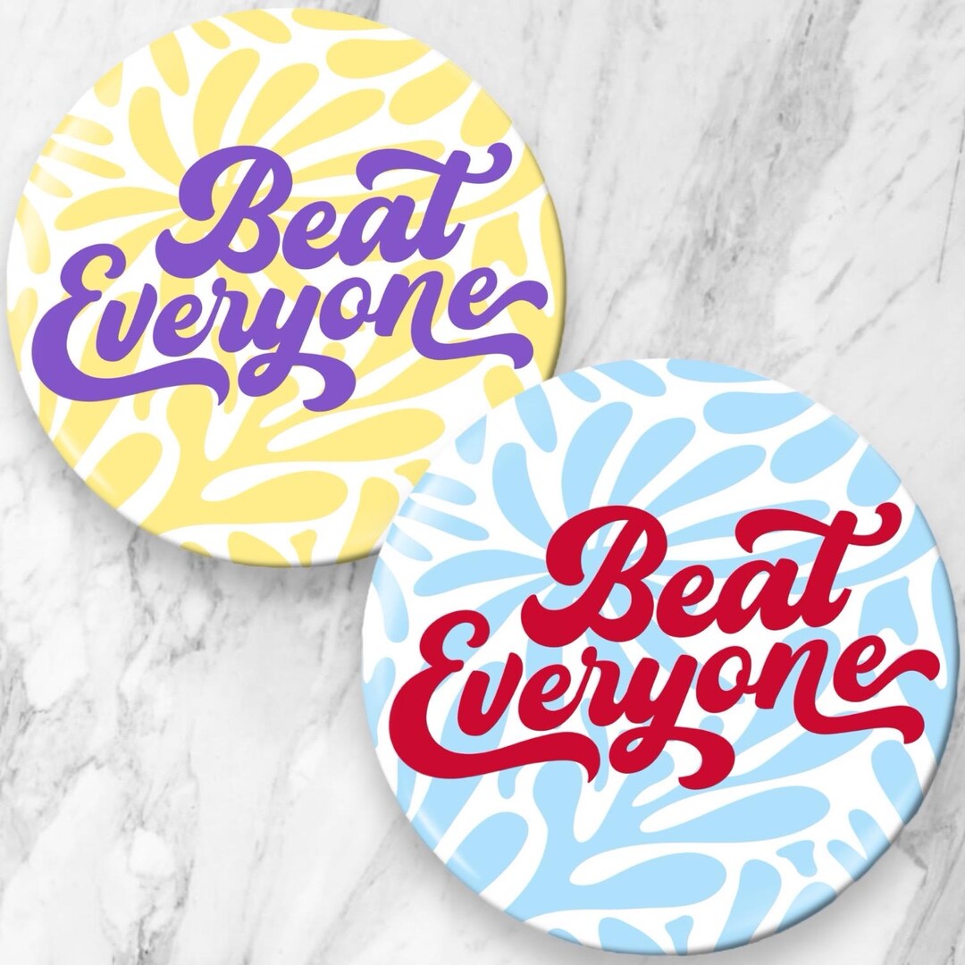 More Colors!! | Beat Everyone (groovy) | 3" Game Day Button Pin ...
