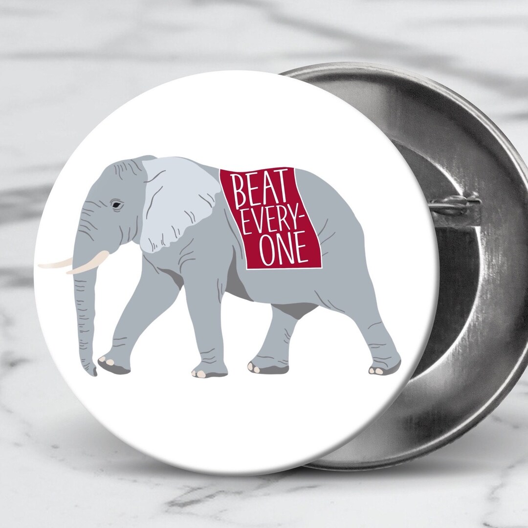 Beat Everyone Elephant 3 Game Day Button Pin Fridge Magnet - Etsy