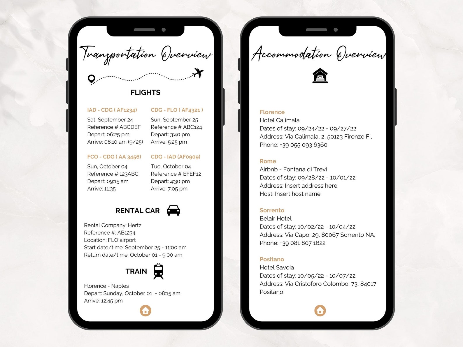 Mobile Travel Itinerary Planner Template, Digital Travel Planner, Trip ...