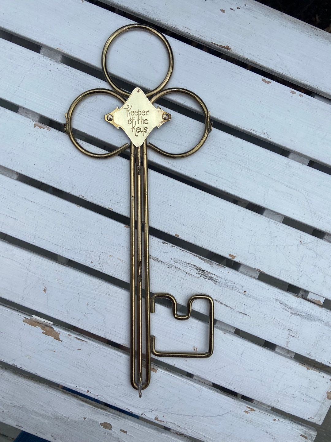 Brass Keeper of the Keys Vintage Wall Decor - Etsy
