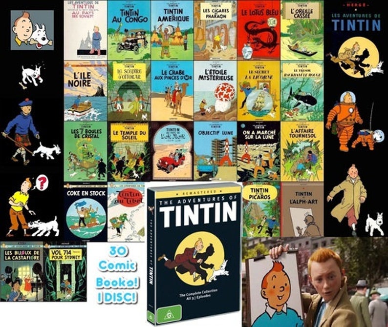 The Adventures of Tintin Complete Collection of the Classic Tintin Books english - Etsy