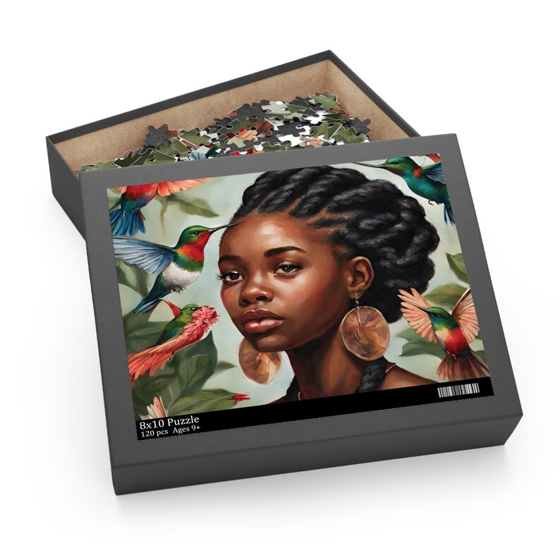 Black Woman Art African American Puzzles Black Woman Puzzle Jigsaw Puzzle Gifts Black Art AI Art ...
