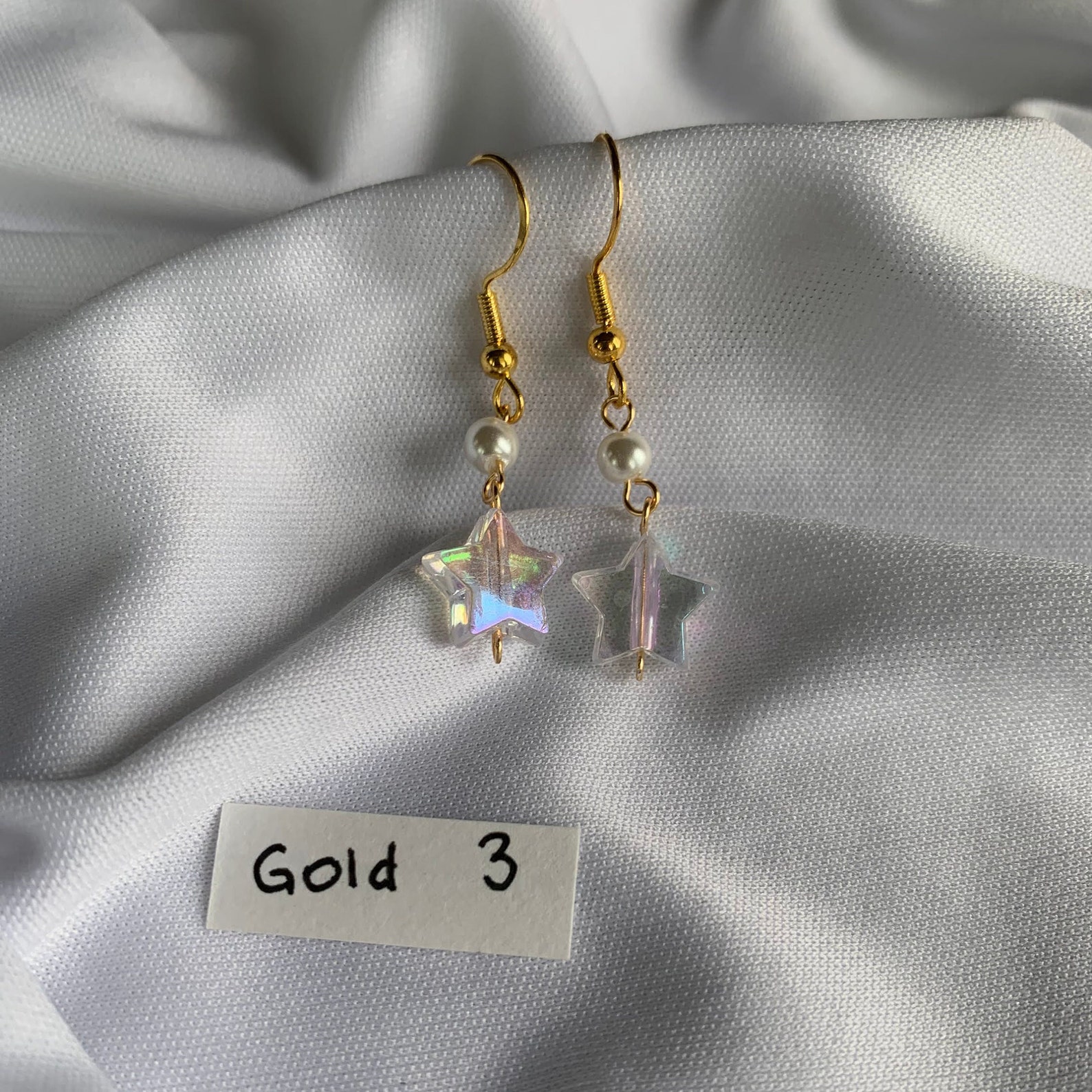 Gold Star Dangle Earrings - Etsy