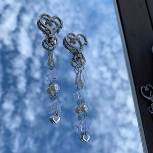 Star Bead Heart Keychain - Etsy